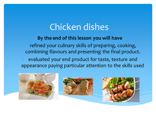 GCSE Food and Nutrition presentation for chicken with peppercorn sauce ...