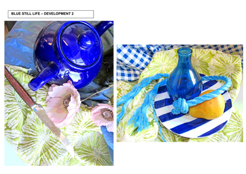 ART & DESIGN EXPRESSIVE STILL LIFE IMAGES SET "BLUE COMPOSITION ...