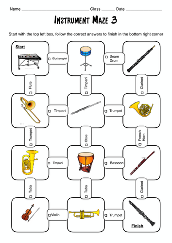 Instrument Mazes | Teaching Resources