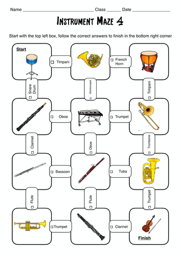 Instrument Mazes | Teaching Resources