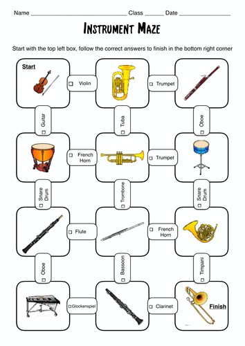 Instrument Mazes | Teaching Resources