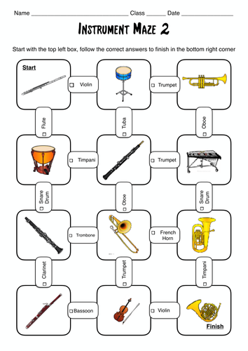 Instrument Mazes | Teaching Resources