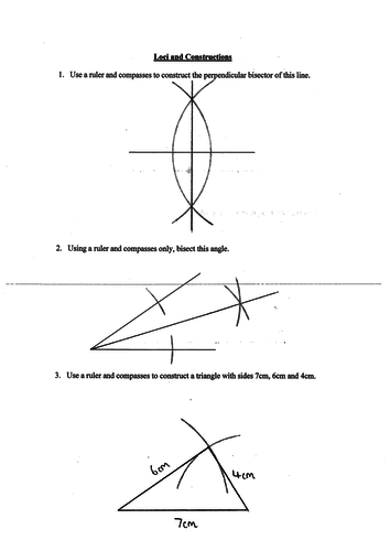 Locus / loci and construction worksheets | Teaching Resources