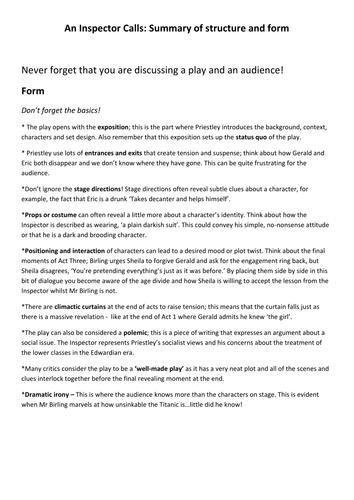 An Inspector Calls Bundle | Teaching Resources