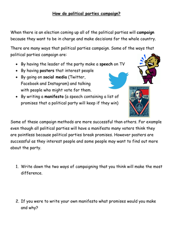 Creating a political party | Teaching Resources