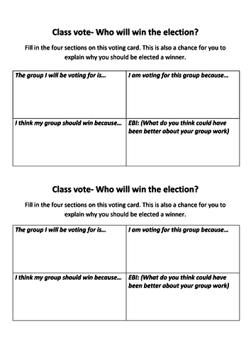 Creating a political party | Teaching Resources