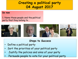 Creating a political party | Teaching Resources