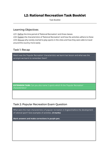 NEW AQA AS Sociocultural Factors - Lesson 2: Rational Recreation ...