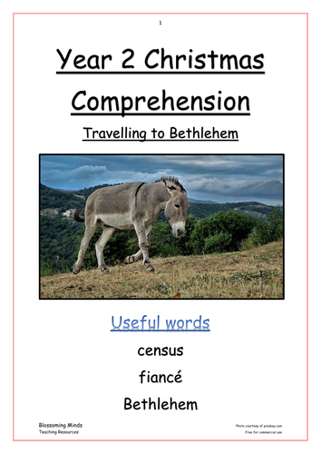 The birth of Jesus Christmas comprehension - Year 2 | Teaching Resources