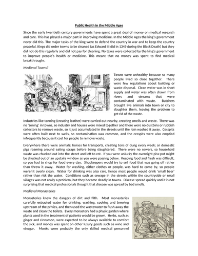 Public Health in Medieval Britain | Teaching Resources