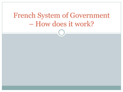 French System of Governance - Overview and Key Facts | Teaching Resources