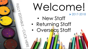 Welcome Staff Presentation Template | Teaching Resources