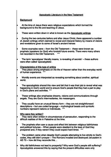 Religious views on end of the world | Teaching Resources