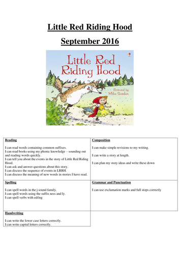 Little Red Riding Hood Year 2 Unit Planning and Resources | Teaching ...