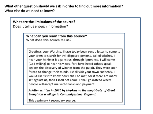 Matthew Hopkins - Witchfinder Source Analysis Activity | Teaching Resources