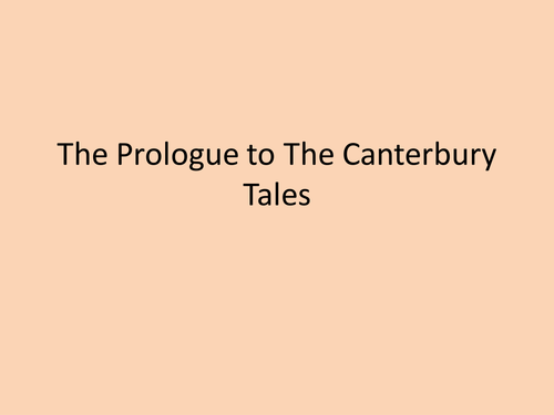 Canterbury Tales General Prologue Introduction | Teaching Resources