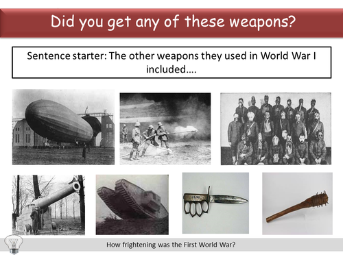 World War 1 weapons | Teaching Resources