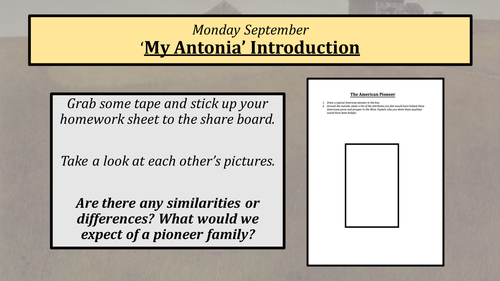 'My Antonia' lesson 2 - chapters 1 to 4 (Cambridge iGCSE) | Teaching ...