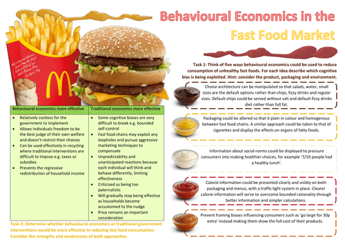 Behavioural Economics Nudge Worksheets with Answers | Teaching Resources