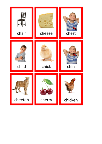 CH (/ʧ/) Articulation Cards | Teaching Resources