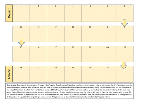 KS3-4 French - Collection of 11 oral translation board games on various ...