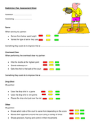 Badminton Skills Peer Assessment Sheet | Teaching Resources