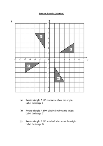 2 worksheets on rotations (transformations of shapes) | Teaching Resources