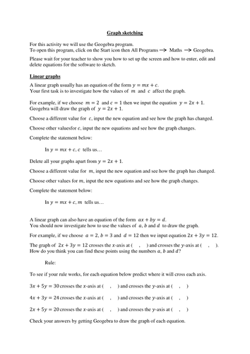 Resources to teach and practise recognising/sketching types of graphs ... Resources to teach and practise recognising/sketching types of graphs ...