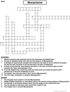 Mesopotamia Crossword Puzzle | Teaching Resources