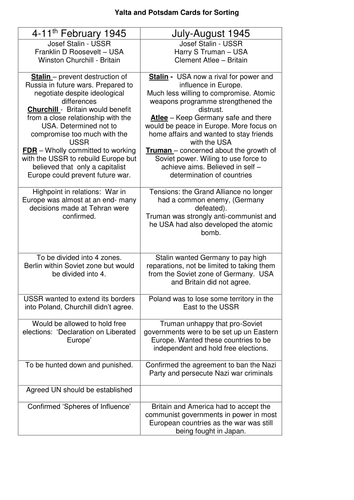 Conflict and Tension 1945-1925 (Cold War) Part 1 Revision Package ...