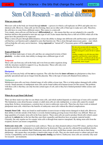 Stem Cells - entire topic info pack | Teaching Resources