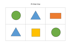 2D shape bingo- shape pictures and names | Teaching Resources