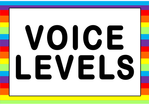 VOICE LEVELS TEACHING RESOURCES DISPLAY EYFS KEY STAGE 1-2 BEHAVIOUR ...