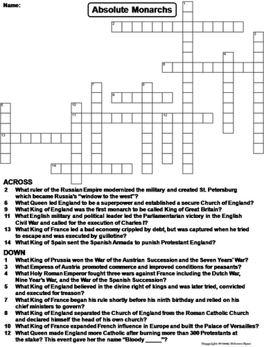 World History Crossword Puzzles | Teaching Resources