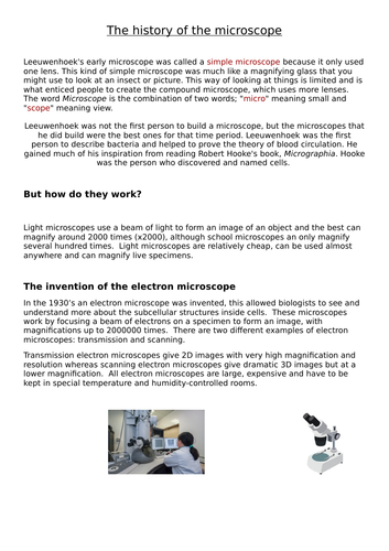 NEW AQA Trilogy GCSE (2016) Biology - Microscopy | Teaching Resources