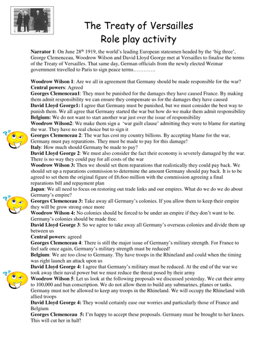 Treaty of Versailles Role play activity | Teaching Resources