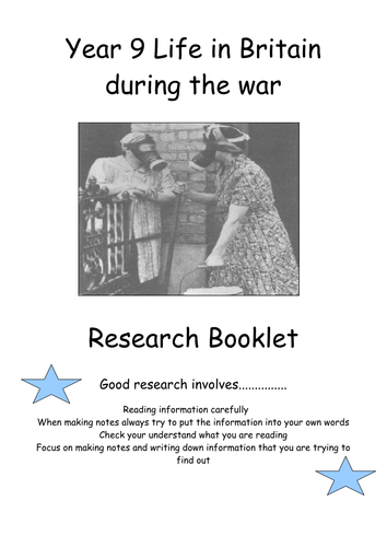 Life in Britain during World War Two research booklet | Teaching Resources
