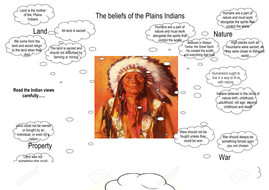 Analysing the beliefs of the Plains Indians worksheet American West NEW ...