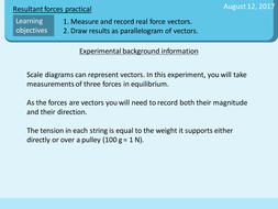 Forces in motion: Resultant force practical | Teaching Resources