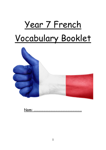 French Year 7 Vocabulary Booklet | Teaching Resources