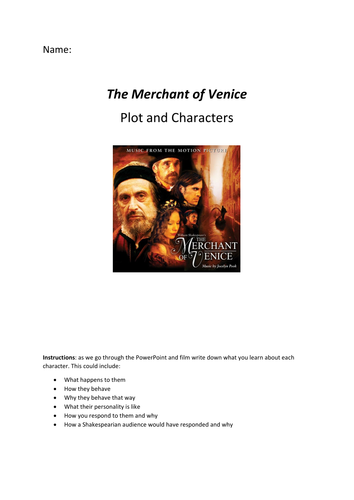 Merchant of Venice Worksheets | Teaching Resources