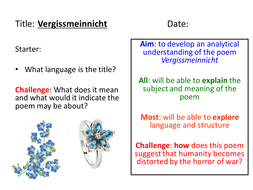 OCR Conflict Poetry (Towards a World Unknown) | Teaching Resources
