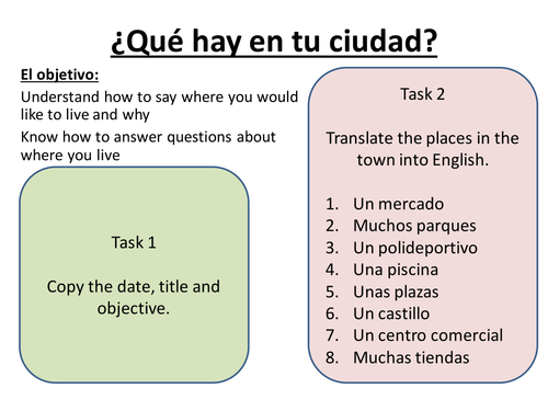 Que hay en tu ciudad - What is there in your city? | Teaching Resources