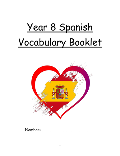 Spanish Year 8 Vocabulary Booklet | Teaching Resources