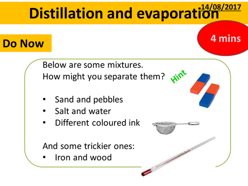 KS3 Distillation and evaporation | Teaching Resources