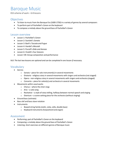 Baroque Music | Teaching Resources