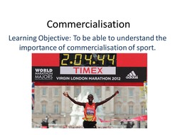 commercialisation in sport - Observation lesson. | Teaching Resources