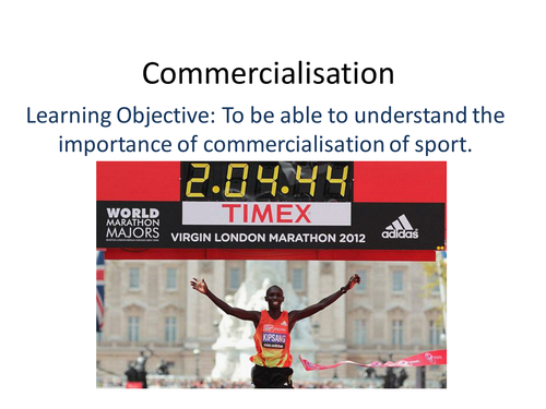 commercialisation in sport - Observation lesson. | Teaching Resources