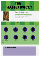 Parts of speech infographic/display poster and The Jabberwocky ...