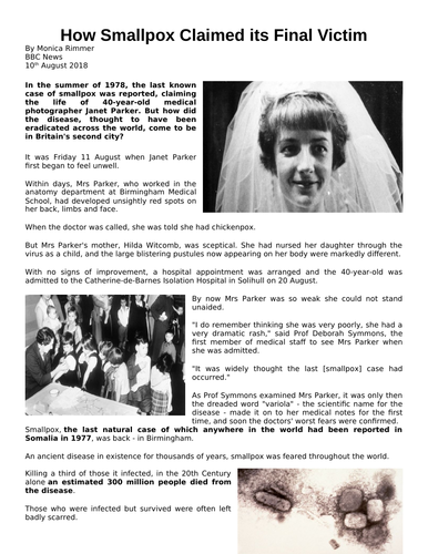 Development of the Smallpox Vaccination | Teaching Resources